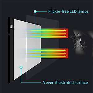 Dimmable Portable Tracing Light Box, LED Lighted Tracing Board Drawing Table, Ultra-Thin USB Port Light Pad for Diamond Art, Tattoo, Architecture, Calligraphy, Artograph (A4 Light Box)