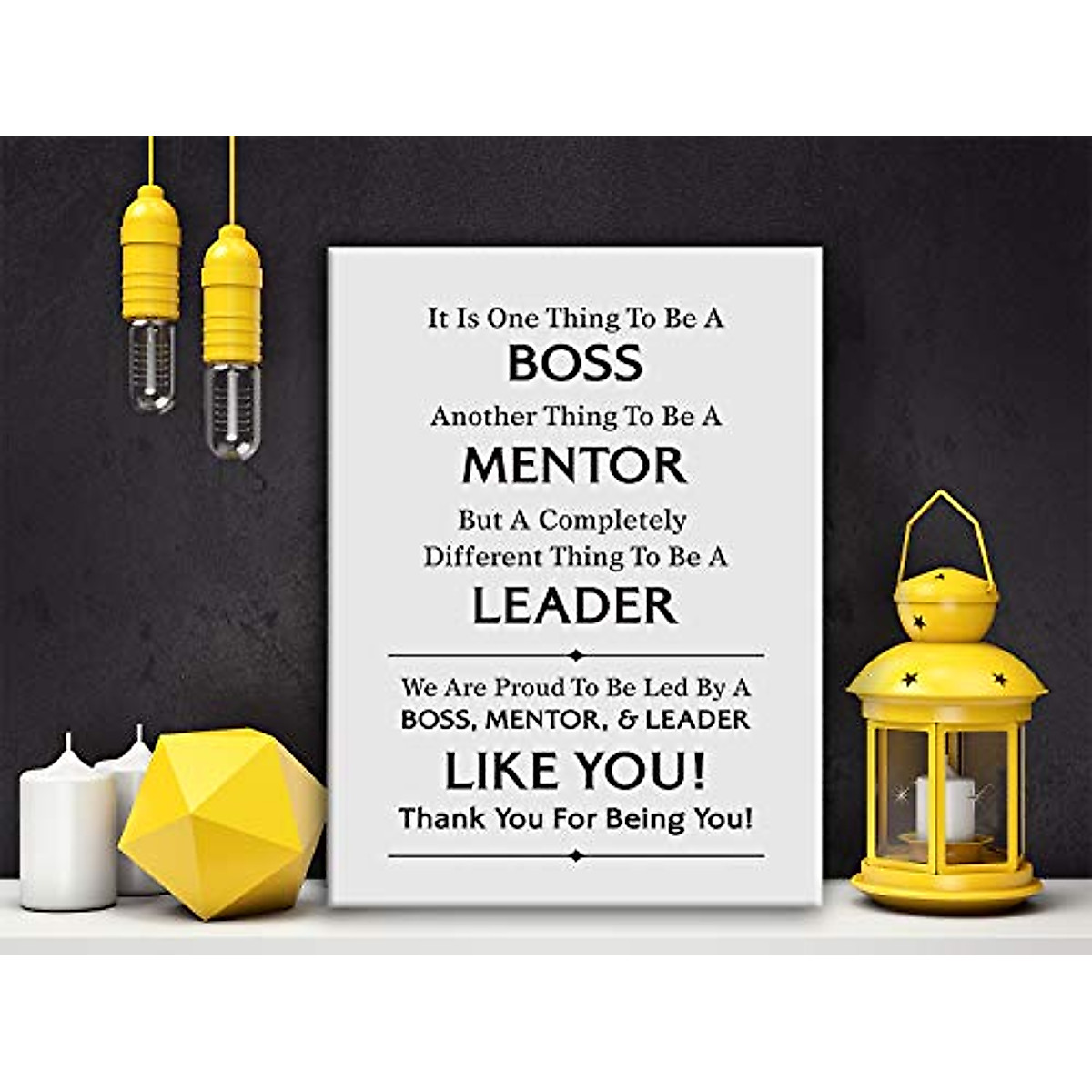 Thank You Boss Gift Canvas Wall Art -It is One Thing to Be A Boss Sign - Boss Appreciation Canvas Wall Art Gifts - Easel & Hanging Hook 11.5x15 Inch
