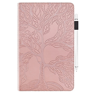Stand Tablet Cover Compatible With Samsung Galaxy Tab A8 10.5-Inch 2021 (SM-X200/X205/X207) PU Leather Case Flip Wallet Protective Cover Tree Of Life Tablet Case Card Slot Tablet PC Cover ( Color : Ro