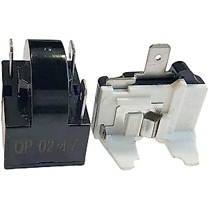 1Pcs QP-02-4.7 PTC Refrigerator Start Relay 3Pin Coolers Compressor Starter 4.7 Ohm with 1Pcs Refrigerator Overload Protector 1/2HP