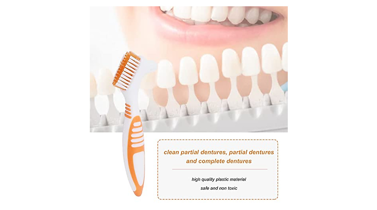 ANGGREK Denture Toothbrush - Safe Dual Head Cleaning Tool