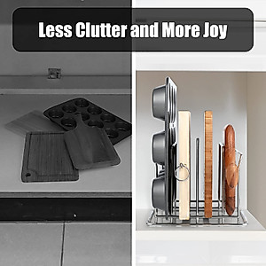 Joy Aid Cutting Board Organizer - Kitchen Organizer for Pans, Baking/Cookie Sheets, Cooling Racks and Serving Trays, 4 Slots of 2 Widths