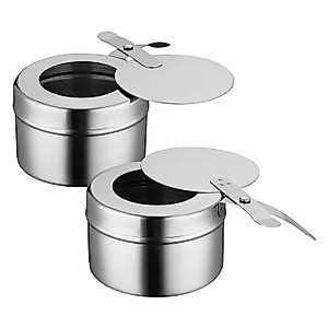 Abaodam 2Pcs Chafing Dish Fuel Holders Stainless Steel Fuel Cans Fuel Tank Boxes Fuel Holders with Covers for Home Outdoor Camping