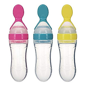 Nuby Garden Fresh Silicone Squeeze Feeder with Spoon and Hygienic Cover, Colors May Vary