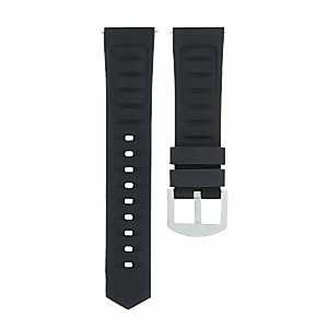 Ewatchparts 20mm Rubber Watch Band Strap Compatible With Tag Heuer F1 Aquaracer CAF1112, WAB2011 Black