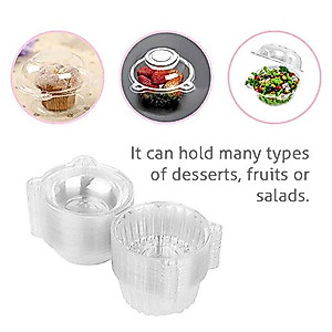 Cupcake Holders Individual,50 PC Cupcake Containers Disposable Clear Plastic Single Muffin Dome Holders Cases Individual Cupcake Boxes Bulk (white, 50 pcs)