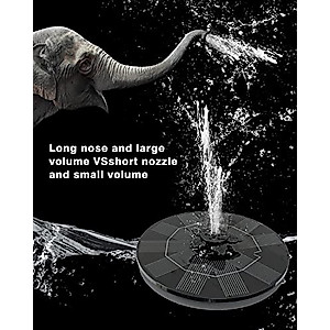 Xinhong Solar Bird Bath Fountains, Upgrade 3W Solar Powered Fountain Pump with 3 In 1 Rotation Nozzle, Free Standing Floating Solar Fountain Pump for Bird Bath, Fish Tank, Pond