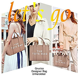 charlore The Leather Tote Bag For Women, Womens Tote Bags with zipper,Can shoulder/crossbody,Handbag (10 inch)