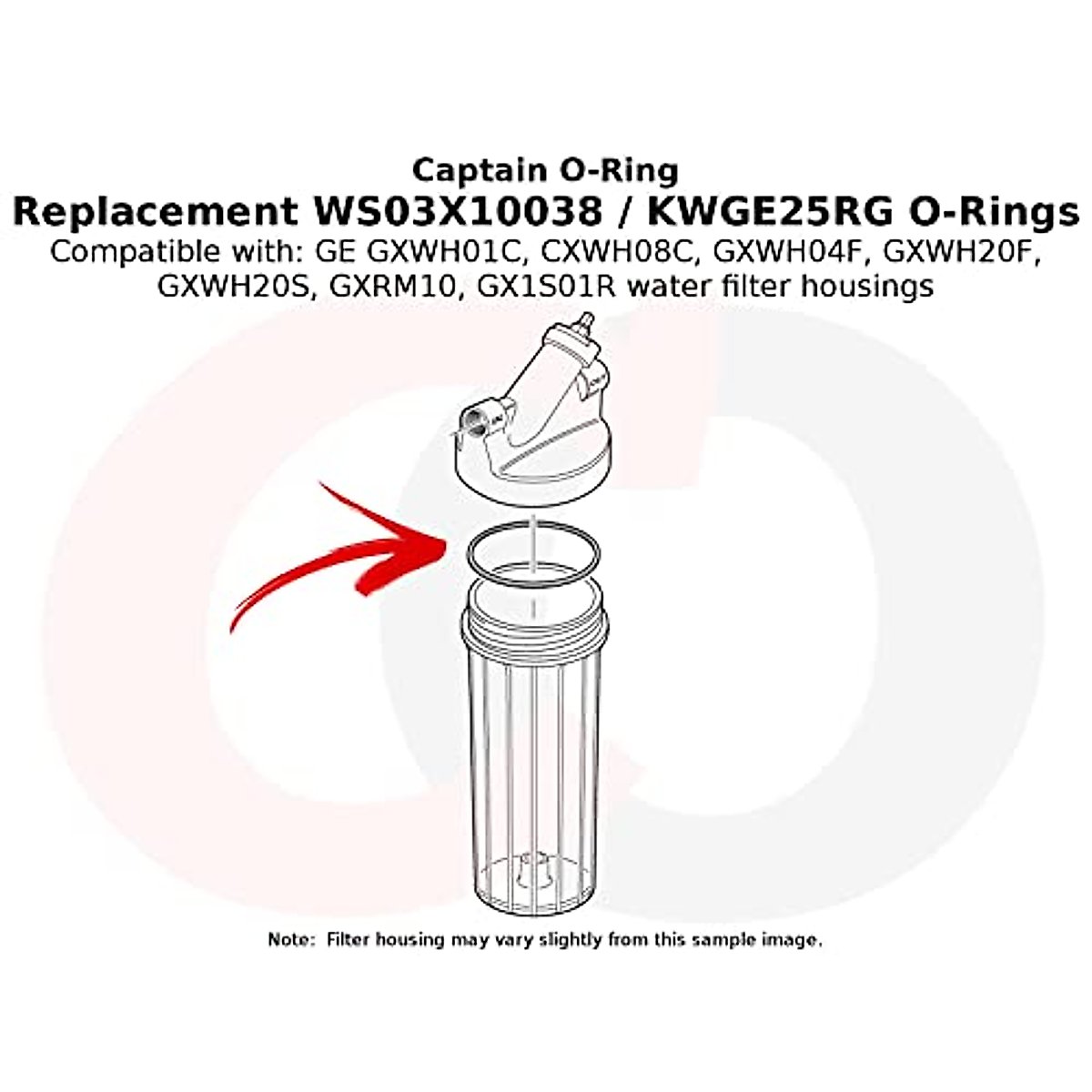 Captain O-Ring - GE KWGE25RG (WS03X10038) Replacement ORings for GE GXWH01C, CXWH08C, GXWH04F, GXWH20F, GXWH20S, GXRM10 & GX1S01R Water Filters (3 Pack)