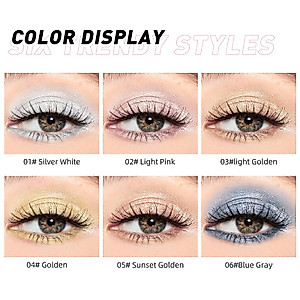 MAEPEOR Metallic Liquid Lipstick Set 6 Color Shimmer & Glitter Metallic Lipstick Long Wear and Non-stick Cup Diamond Pearl Lip Gloss Kit (Set 01)