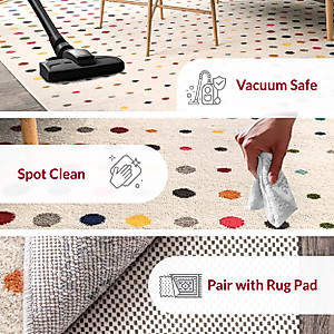 nuLOOM Dorie Polka Dot Area Rug, 3' x 5', Multi Color, Rectangular, 0.45" Thick