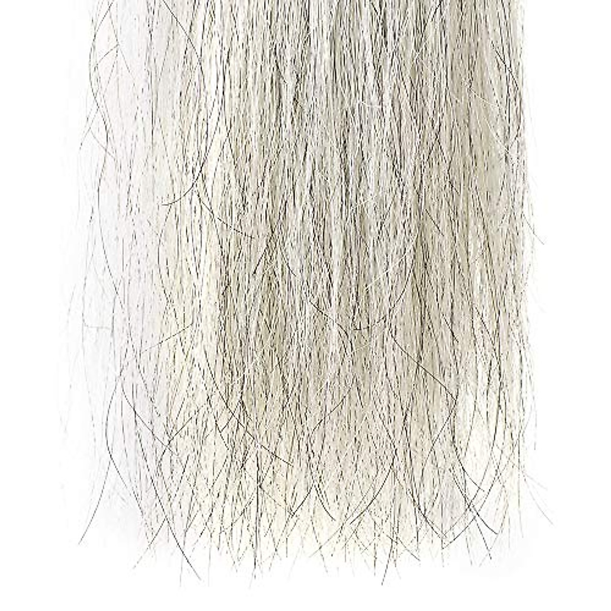 Y.J TAILS Horse Tail Extensions with Braided Horsehair Loop, Blunt Cut Bottom, 34-36 inches Long and 1 lb Weight (Light Gray)