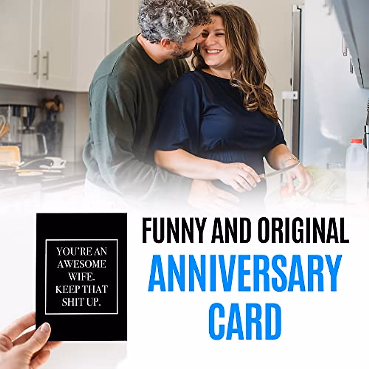 Funny and original anniversary card for wife | Unique and cool joke card for Birthday, Mother's Day, Retirement, Valentine's Day, Christmas. | Awesome and fun card for her