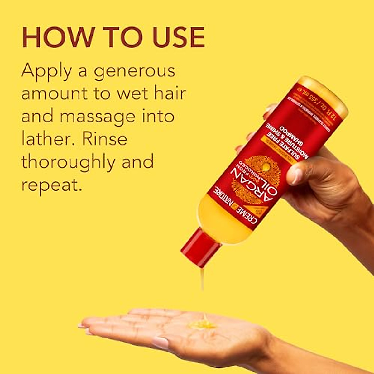 Creme of Nature Argan Oil Shampoo, Moisture & Shine Shampoo, Sulfate Free Hair Care Formula, Nourishes, Hydrates, Detangles, 12 fl. oz.