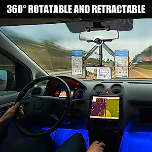 SXhyf Rear View Mirror Phone Holder, 2023 Rotatable and Retractable Car Phone Holder, Universal Car Phone Holder Mount, Cell Phone Holder Car Fit for iPhone 11 12 13 14 Pro Max Samsung All Phone