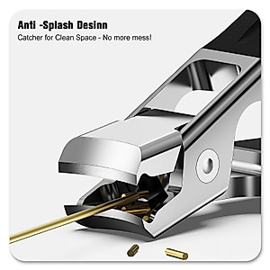 FERYES Nail Clippers for Thick Nails with Catcher, Soft Grip Rubber Handle Fingernail Clippers for Effortless Nail Care, Precision & Powerful Thick Nail Cutter for Senior, Men and Women