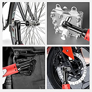 GYZJ 𝟏𝟖𝐕 Extended Cordless Ratchet Wrench 𝟑/𝟖" Electric Wrenches Set 45 ft-lbs 400RPM Power, 𝟐 Battery 2.0Ah Lithium-Ion, 𝟕 Sockets (10/11/12/13/14/15/17mm) And Charger, Variable Speed Trigger