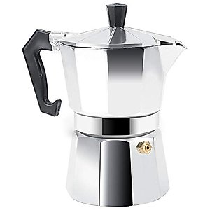 Zyyini Moka Pot, Aluminum Metal Octagonal Espresso Coffee Maker, Sturdy and Durable Stovetop Coffee Pot for Kitchen, Hotel and Office Use (150ML 3cups)