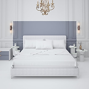 Pereti Italian Queen Sheet Set, 100% Cotton Sheets, Long Staple Satin Sheets Set, 4 Pc Queen Size Bed Sheets Set, Bedding Set, Luxury Hotel Sheets with Deep Pockets - Made in Italy