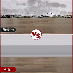 ToLanbbt 26.3 FT Baseboard Trim Molding Wall Base Cove Flexible Vinyl Self-Adhesive Base Trim, 4 in Peel and Stick Avoid Dust Rubber Baseboard Trim for Bedroom Garage Office School Cover Walls, Gray