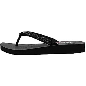 Skechers Women's Meditation-Daisy Delight Sport Sandal Black/Black 8 Wide