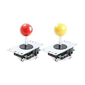 Easyget 2 Player LED Illuminated Arcade Game DIY Parts Kit for USB MAME & Raspberry Pi RetroPie Cabinet DIY Color: Red + Yellow