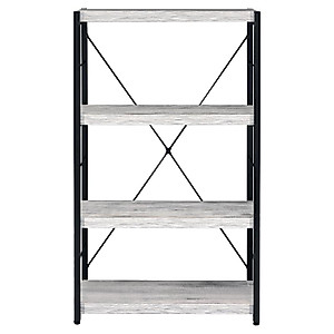 Acme Furniture Jurgen Bookshelf, Antique White-Ash & Black