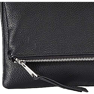 The Drop Women's Southampton Zipper Foldover Clutch, Black, One Size
