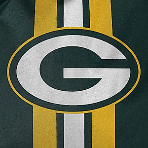 FOCO Forever Collectibles NFL Green Bay Packers Team Stripe Drawstring Backpack BagTeam Stripe Drawstring Backpack Bag, Black, 19" x 14"