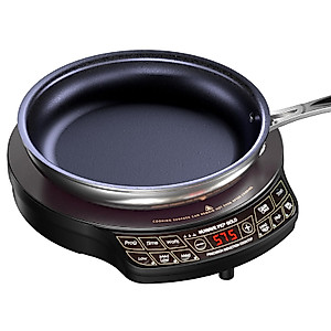 Nuwave Precision Induction Cooktop Gold, 12” Shatter-Proof Ceramic Glass Surface, Large 8” Heating Coil, Portable, 51Temp Settings 100°F to 575°F, 3 Wattage Settings 600, 900, and 1500 Watts