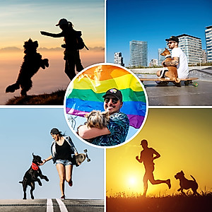 American Flag Hats for Women Men,LGBT Prider Baseball Cap Adjustable Dad Hat,Rainbow Heart Dog Paw Print Embroidered,Black