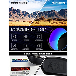 TIANYESY Polarized Sunglasses Men Womens Trendy Retro Sports Rectangular Wrap Around Vintage Shot Shield