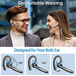 Bluetooth Headset Wireless Bluetooth Earpiece 5.3 Clear Call with 2 ENC Microphone, 80Hrs Ultra Long Playtime Hands-Free Earbuds for Driving/Business/Office, Compatible for IOS/Android Cellphone 2023
