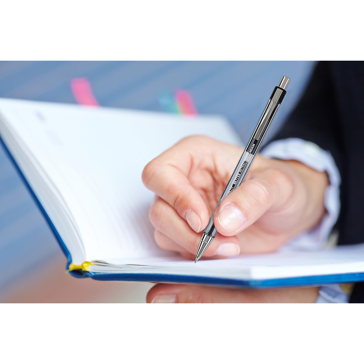 PILOT Pen 30000 The Better Ball Point Pen Refillable & Retractable Ballpoint Pens, Fine Point, Black Ink, 12-Pack