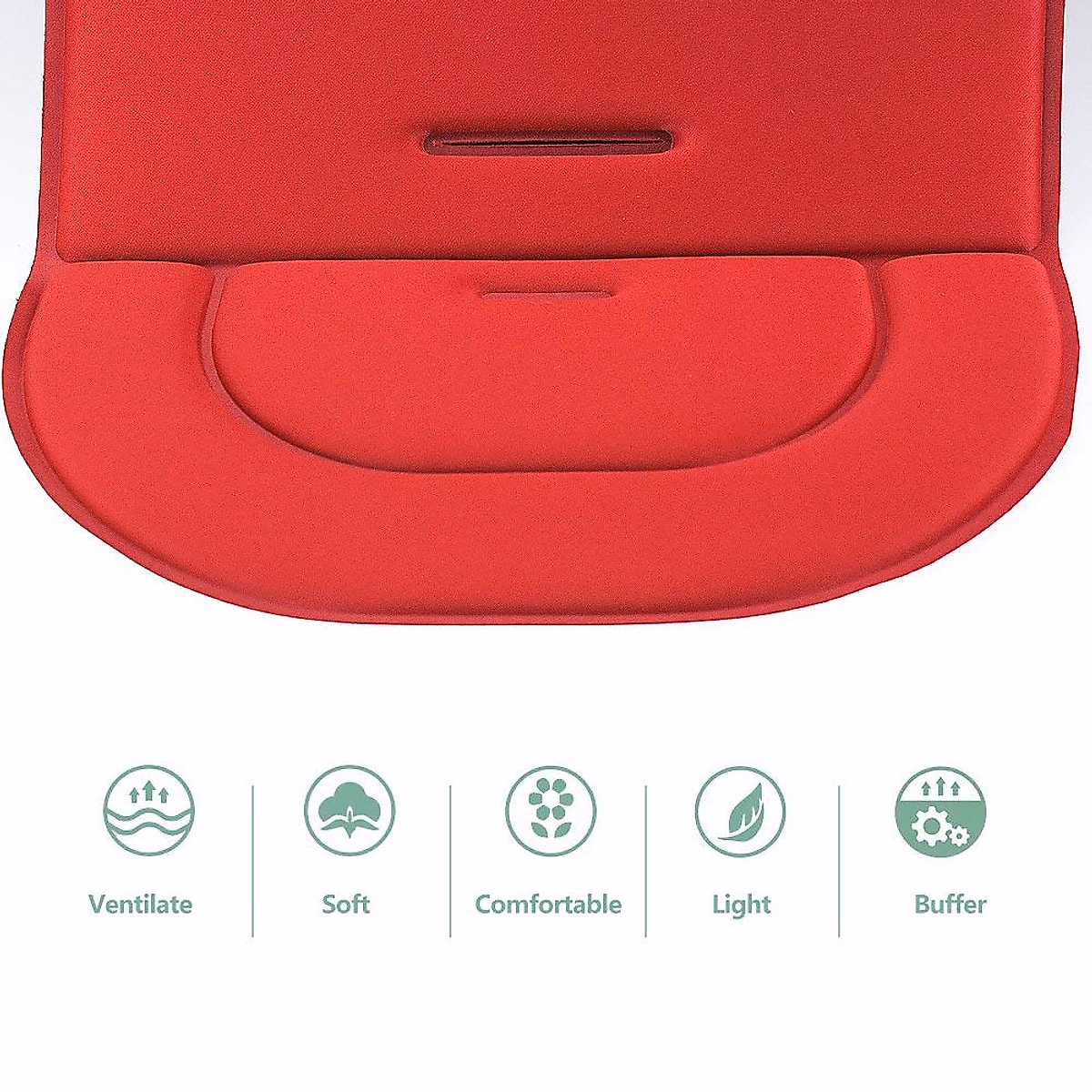 Stroller and Car Seat Replacement Parts/Accessories to fit BOB Products for Babies, Toddlers, and Children (Red Seat Liner Cushion)