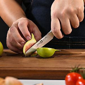 Klaus Meyer Stahl 3.5 inch Paring Knife High Carbon Exclusive German Steel Fruit Knife, Small Kitchen Knife with Ergonomic Handle (Black)