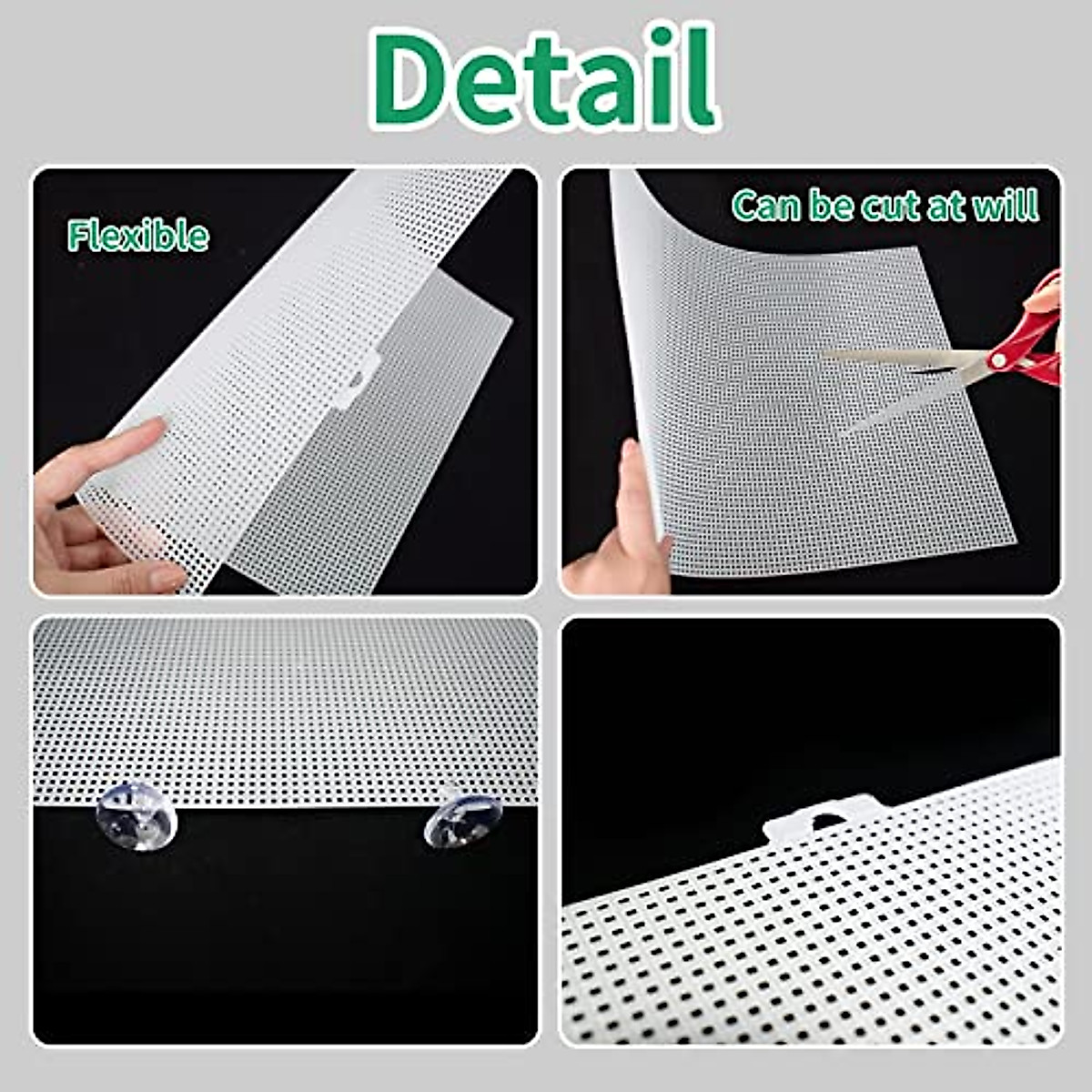 2 Pack Fish Tank Divider, Plastic Grid Cuttable Grid Plate Fish Separator with 12 Suction Cups DIY Designed Clear Easy to Bent 10 * 13in