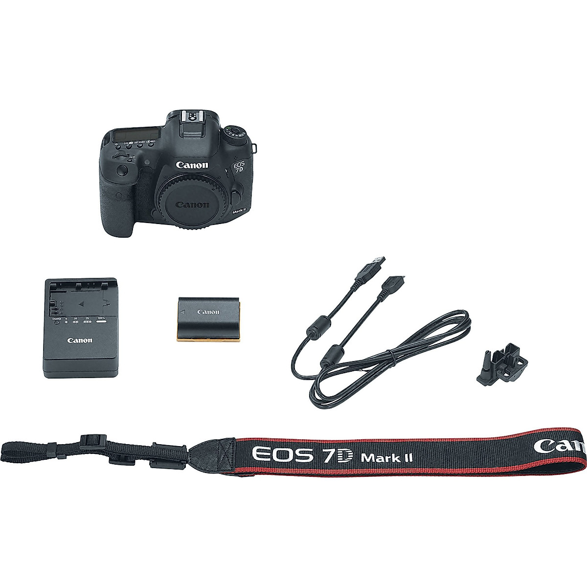 Canon EOS 7D Mark II DSLR Camera Bundle with Canon EF-S 18-55mm IS STM Lens + Canon 75-300mm III Telephoto Lens + 64GB Memory Card + Camera Case - International Version