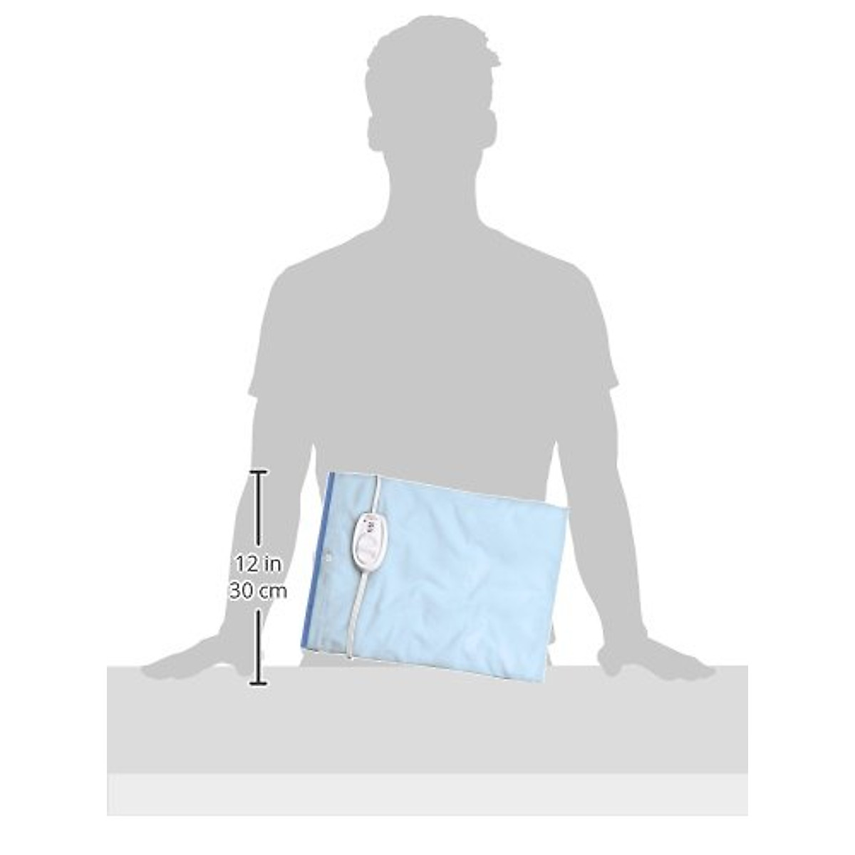 Sunbeam Heating Pad for Back, Neck, and Shoulder Pain Relief with Sponge for Moist Heating Option, 12 x 15", Blue