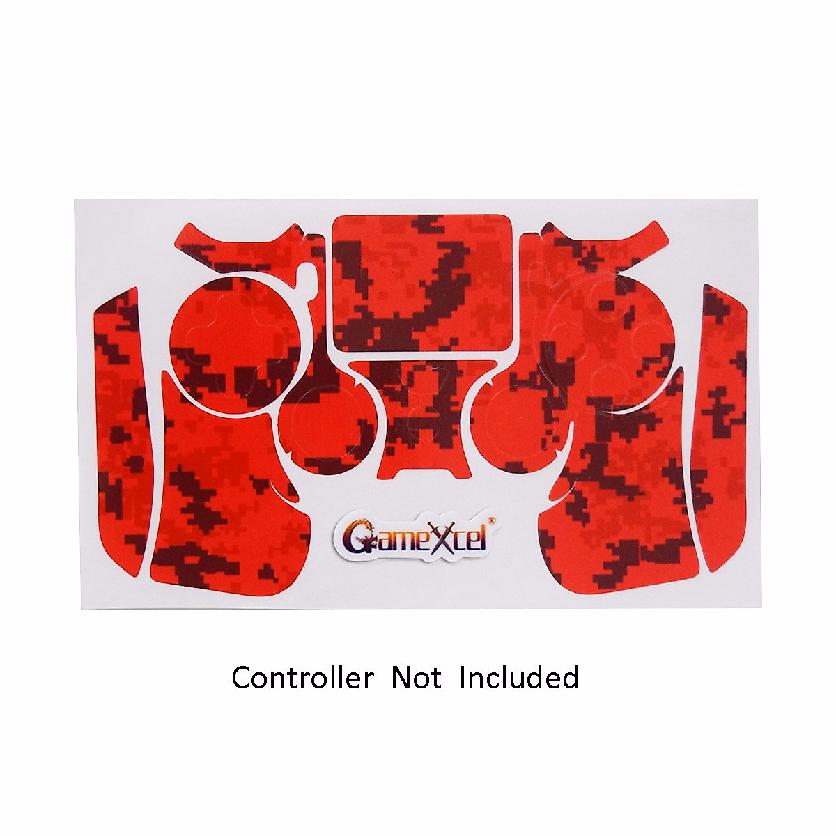 GameXcel Skins Compatible with PS4 Controller - Stickers Compatible with Playstation Dualshock 4 - Decals Cover Skin Accessories Compatible with PS4 Slim Controllers - Digicamo Red