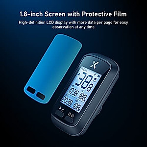 XOSS G+ Wireless Bike Computer, GPS Cycling Speedometer and Odometer with Bluetooth and ANT+, Bicycle Accessories with LCD Display, Waterproof MTB Tracker Fits All Bikes