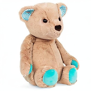 B. toys- B. softies-12" Plush Bear- Soft & Cuddly Plush Teddy Bear – Huggable Stuffed Animal Bear Toy – Washable – Newborns, Toddlers, Kids- Happy Hues-Cara-Mellow Bear- 0 Months +