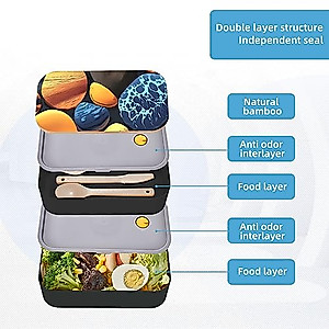 Yellow Pebbles Adult Lunch Box, Bento Box, With Cutlery Set Of 3, 2 Compartments, Rectangular, Lunch Box For Adults