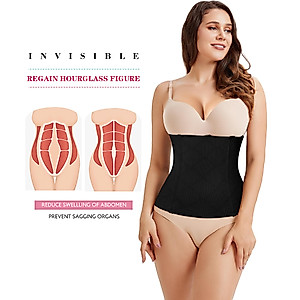 LODAY 2 in 1 Postpartum Recovery Belt,Body Wraps Works for Tighten Loose Skin Black