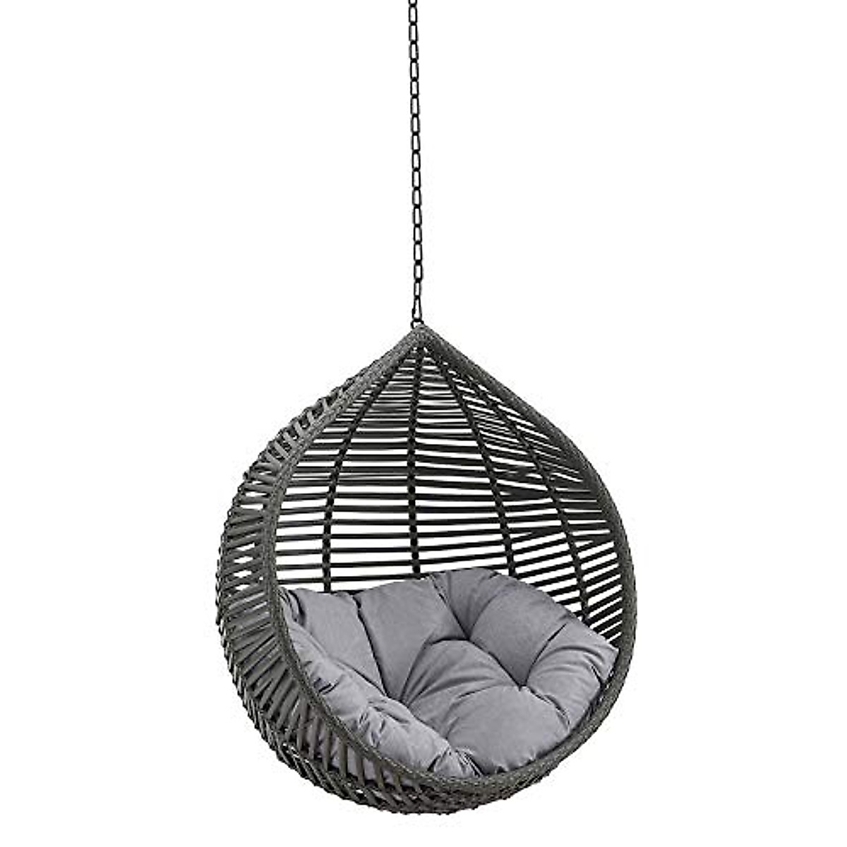 Modway EEI-3637-GRY-GRY Garner Teardrop Outdoor Patio Swing Chair Without Stand, Gray Gray, 28.5 x 41 x 125.5