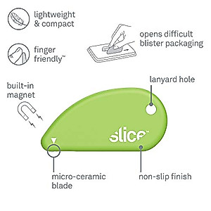 Slice Micro Safety Cutter | Safe Ceramic Box Cutter Lasting 11x Longer than Metal | Keychain Box Opener | 48 Pack