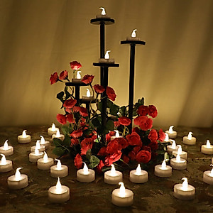 Topstone LED Tea Light,Flickering Flameless Candle with Remote Control,Long Lasting Battery Operated LED Tealights Candle with Timer,for Seasonal &Festival Celebration,Pack of 12(Warm White)