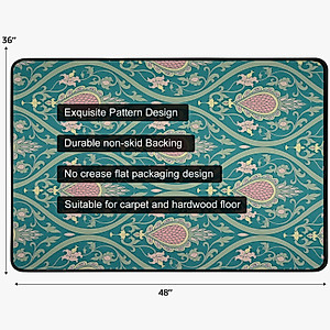 Mapuon Heavy Duty Desk Chair Mat for Carpet & Hardwood Floors, 48" x 36" Exquisite Jacquard Floor Mat Office Chair Mat for Carpeted Floors and Hardwood Floor for Home Office