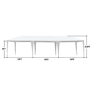 10'x30' Outdoor Canopy Party Wedding Tent White Pavilion 8 Removable Walls -8