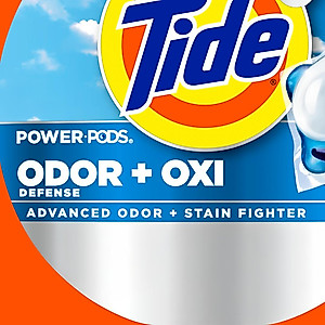 Tide Ultra OXI Power PODS with Odor Eliminators Laundry Detergent Pacs 63 Count For Visible and Invisible Dirt